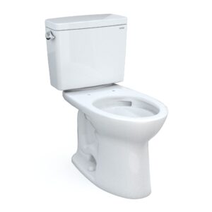 toto drake two-piece elongated 1.6 gpf tornado flush toilet with cefiontect, cotton white - cst776csg#01