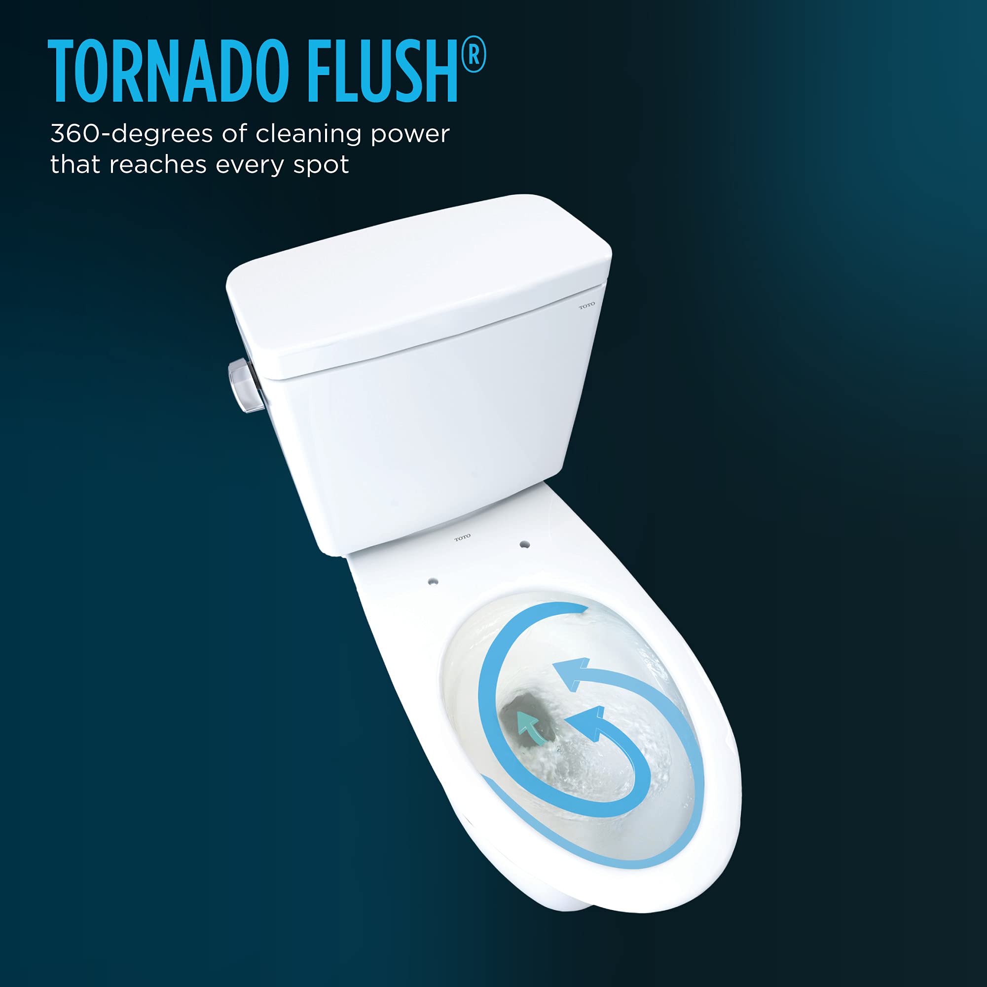 TOTO Drake Two-Piece Elongated 1.6 GPF TORNADO FLUSH Toilet with CEFIONTECT and SoftClose Seat, WASHLET+ Ready, Cotton White - MS776124CSG#01