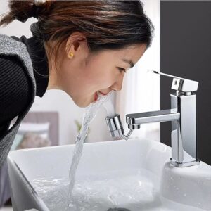 2 PC Universal Splash Filter Faucet - 720 Degree Rotating Water Faucet Stainless Steel Kitchen Faucet with Dual Modes Faucet Head for Bathroom Kitchen