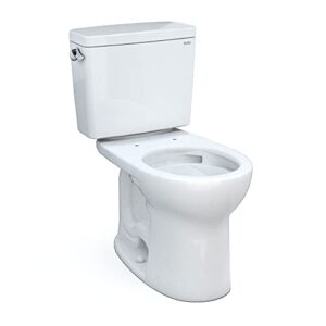 toto drake two-piece round 1.6 gpf universal height tornado flush toilet with cefiontect, cotton white - cst775csfg#01