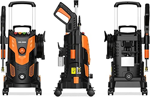 Rock&Rocker Upgraded 1750PSI Pressure Washer, 2.5GPM Portable Electric Power Washer with 360° Spinner Wheels, 4 Quick Connect Nozzles Foam Cannon for Car/Patio/Deck/Home Cleaning