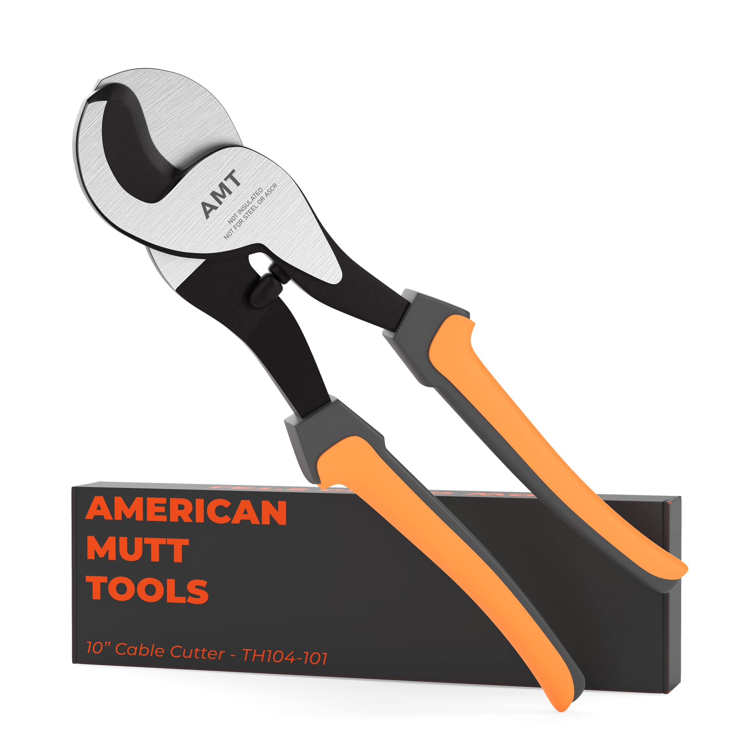 AMERICAN MUTT TOOLS 10 Inch Cable Cutters Heavy Duty Shears | Heavy Duty Wire Cutters for Copper and Audio Wire | Battery Cable Cutter Tool, Cable Cutters Electrical | Big Wire Cutters Heavy Duty