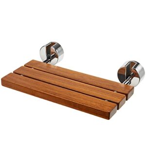 oasiscraft teak folding shower seat wall mounted, fold down shower bench waterproof for bathroom, shower chair for inside shower for elderly, adults, 400lbs weight capacity