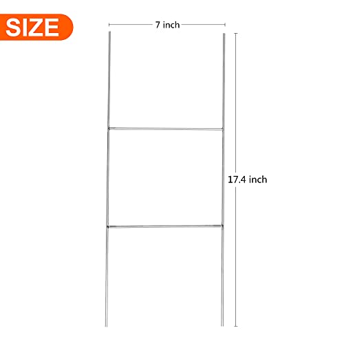 8 Pack Heavy Duty Metal H-Stakes H Frame Wire Stakes, 17.4'' x 7'' Yard Sign Stake for 4mm Corrugated Signs