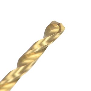 uxcell High Speed Steel Straight Shank Twist Drill Bit Fully Ground Titanium Coated 1.9mm Drill Diameter 46mm Total Length 21mm Drill Bit Length 6 Pcs