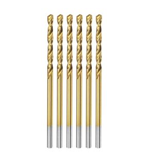 uxcell high speed steel straight shank twist drill bit fully ground titanium coated 1.9mm drill diameter 46mm total length 21mm drill bit length 6 pcs