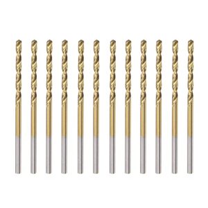 uxcell 2.2mm drill bits high speed steel straight shank 52mm length twist drill bit fully ground titanium coated 12 pcs