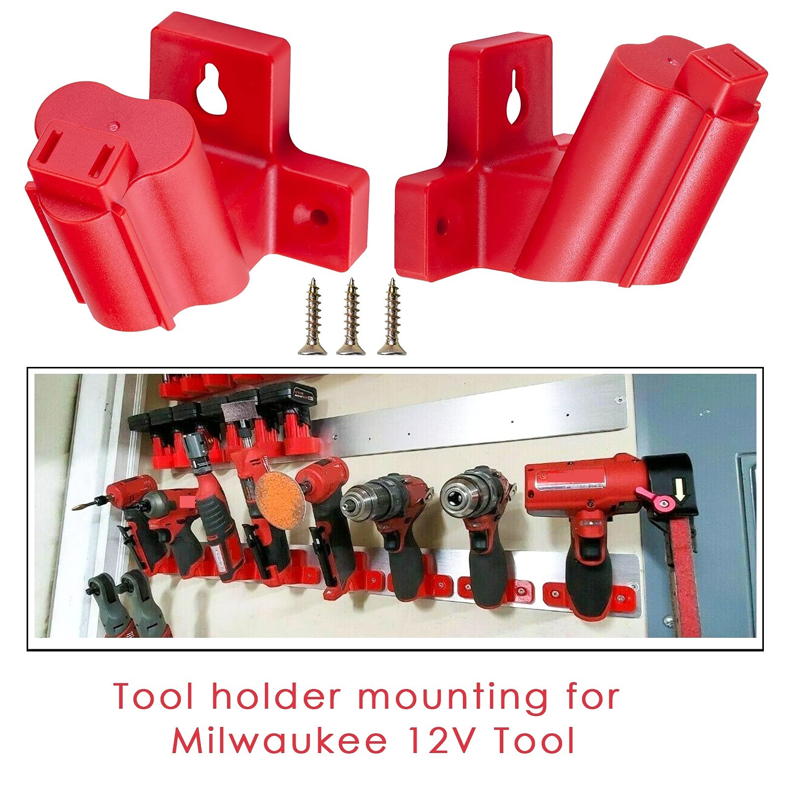 4 Packs Tool Holder Mount for Milwaukee M12 12V Drill Tool Hanger Power Tool Storage