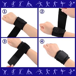 4 Pieces Wrist Wrap Adjustable Wrist Brace Splint Support Wrist Strap Carpal Tunnel Wrist Brace Right and Left Hands Wrist Guard for Men and Women Sports Weightlifting, 16.5 x 3.1 Inches