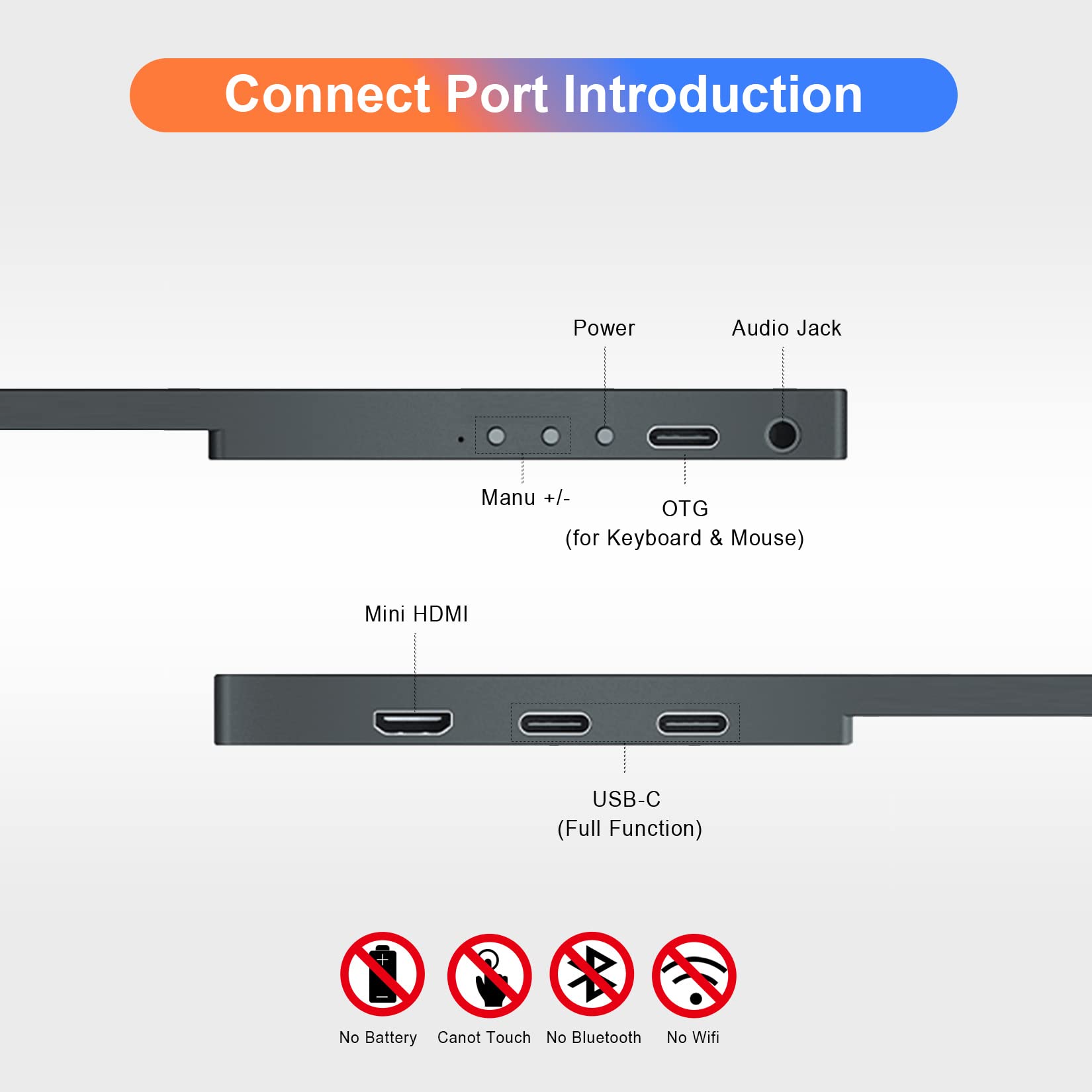 FOOWIN Portable Monitor 15.6 inch FHD 1080P HDR IPS Screen USB-C HDMI Travel Monitor with Speaker Tablet Second Portable Monitor for Laptop MacBook Surface Mobile PS5/4 Switch Xbox