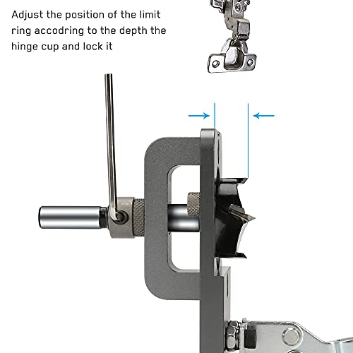 KKUYT 35mm Concealed Hinge Jig, Accurate Locking Hinge Drilling Jig Hole Guide Hole Puncher Locator Woodworking Tool for Door Cabinets Hinges Mounting