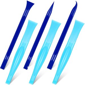 non-scratch plastic scraper tool carbon fiber plastic cleaning scraper tool pen-shaped scraper tool stiff scraper cleaning tool for kitchen sticker scratch cleaning (6, blue)