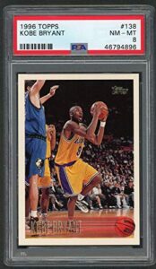 kobe bryant 1996 topps basketball rookie card rc #138 graded psa 8