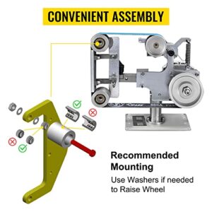 VEVOR Belt Grinder 2" x 72" Wheel Set, Complete Belt Knife Grinder Wheel Set, Aluminum Belt Grinder Wheel Crowned, for Knife Grinder 5" Drive Wheel 5/8" Bore 4" Tracking 2" Idler Wheels (5"-4"-2")