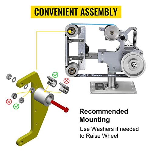 VEVOR Belt Grinder 2" x 72" Wheel Set, Complete Belt Knife Grinder Wheel Set, Aluminum Belt Grinder Wheel Crowned, for Knife Grinder 5" Drive Wheel 5/8" Bore 4" Tracking 2" Idler Wheels (5"-4"-2")