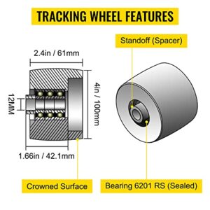 VEVOR Belt Grinder 2" x 72" Wheel Set, Complete Belt Knife Grinder Wheel Set, Aluminum Belt Grinder Wheel Crowned, for Knife Grinder 5" Drive Wheel 5/8" Bore 4" Tracking 2" Idler Wheels (5"-4"-2")