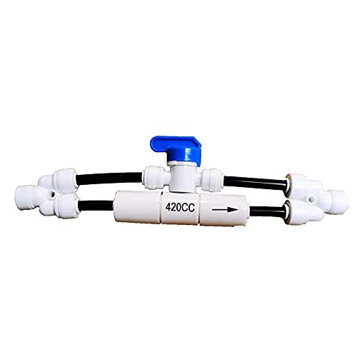 YZM Reverse Osmosis RO Flush Kit Valve for 50Gallon/75Gallon RO System Flow Restrictor, 1/4" Tube OD Ports. (420CC,50Gallon/75Gallon)