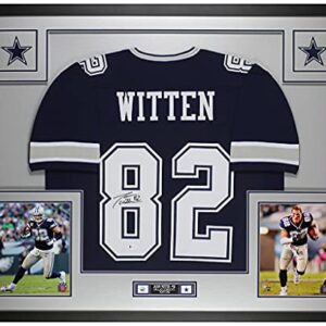 Jason Witten Autographed Blue Dallas Jersey - Beautifully Matted and Framed - Hand Signed By Witten and Certified Authentic by Beckett - Includes Certificate of Authenticity