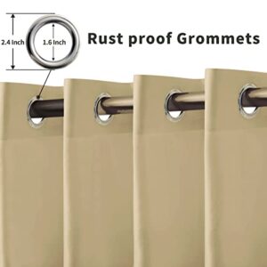 OutdoorLines Waterproof Indoor Outdoor Curtains for Patio-Privacy Sun Blocking Grommet Curtain Panel Weatherproof, UV Resistant Curtains for Gazebo, Front Porch, Pergola Beige 52W x 84L Inch 1 Piece