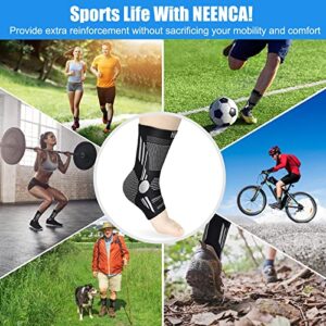 NEENCA Ankle Brace for Pain Relief, 2 Pack Compression Ankle Sleeves Set. Ankle Support Stabilizer for Achilles Tendonitis, Plantar Fasciitis, Joint Pain, Swelling, Arthritis, Sport - FSA/HSA Approved