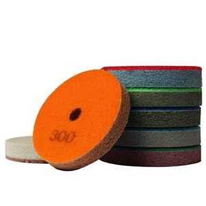 5" diamond sponge fiber polishing pad 300-10000 grit - polishing tile stone marble concrete ceramics glass 7set