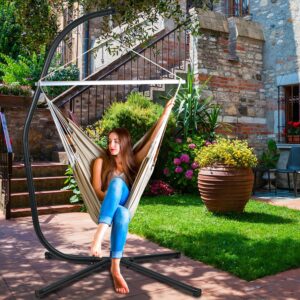 BPS Hammock Steel Stand Only C-Stand for Hanging Hammock Chairs - 300 Pound Capacity