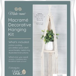 Solid Oak Macrame KIT SHLF, Hanging Shelf-Bohemian Round