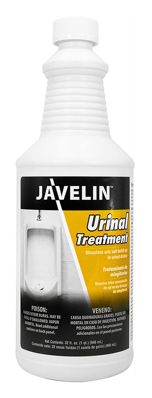 Javelin Urinal Treatment | Dissolves Uric Salt Build Up in Drains, Opens Fully Clogged Urinals | 32 Fl. Oz.