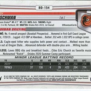 2020 Bowman Draft Chrome #BD-154 Adley Rutschman Baltimore OriolesOfficial MLB Baseball Trading Card in Raw (NM or Better) Condition