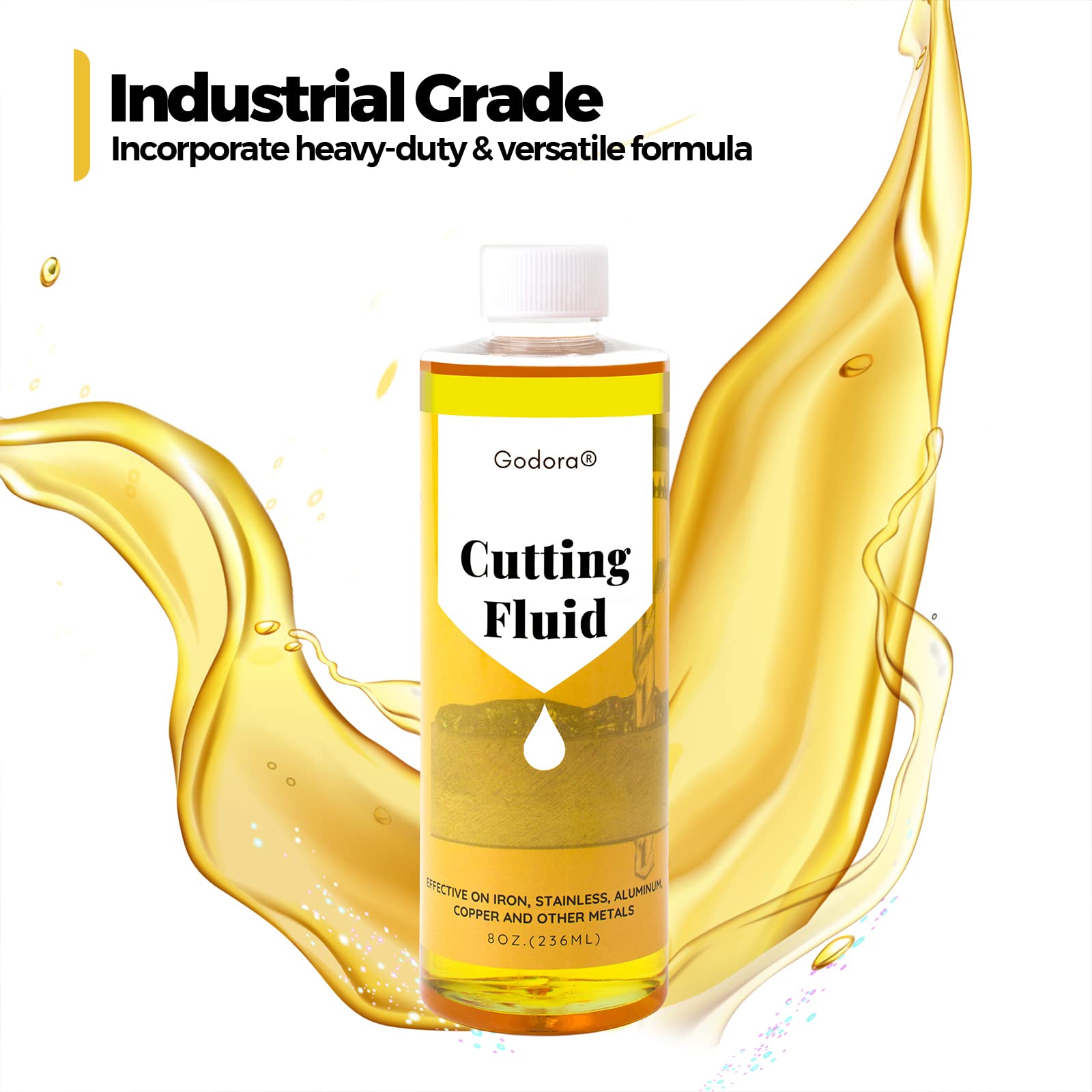 8 OZ Industrial Pro Cutting Oil | Premium Cutting Fluid for Drilling, Tapping, Milling | Cutting Oil for Drilling Metal Such as Iron, Stainless Steel, Copper, Aluminum and More