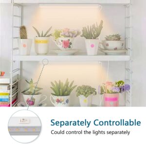 Barrina Grow Lights for Indoor Plants, Full Spectrum Sunlight, 1ft Plant Light, LED Grow Light, T5 Grow Light Strip, Plug and Play, Yellow, 8-Pack