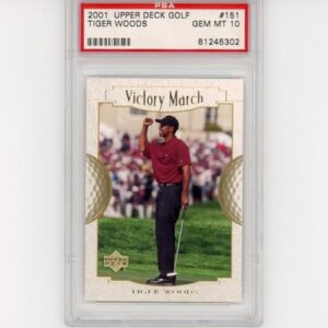 graded 2001 upper deck ud golf tiger woods #151 rookie rc golf card psa 10 gem mint