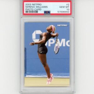 graded 2003 netpro serena williams #2 photo card rookie rc tennis card psa 10 gem mint