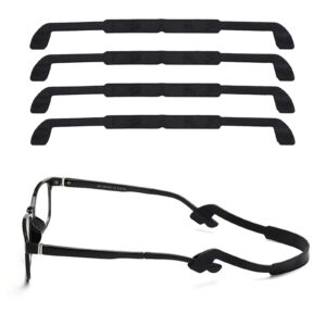 kuntorie glasses strap, anti-slip silicone eyeglass strap eyewear retainers sports elastic soft glasses sunglass cord holder for kids adult eye protection (4 pack, black)