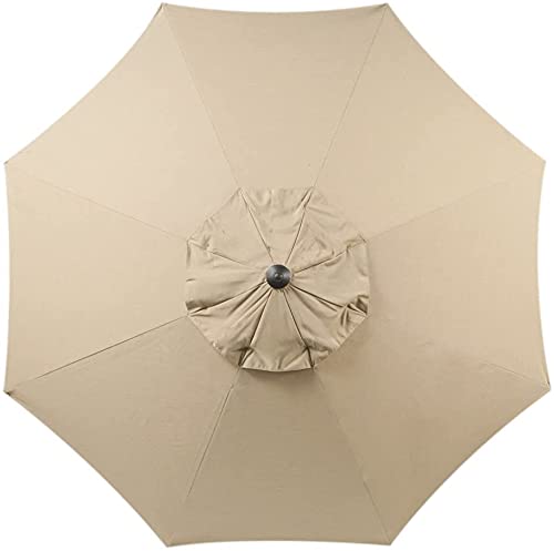 11ft Patio Umbrella Replacement Canopy Market Umbrella Top Outdoor Umbrella Canopy with 8 Ribs,Faded Resistant and UPF 50+ Sun Protection Sunbrella Fabric (Beige)