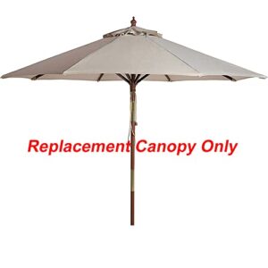 11ft Patio Umbrella Replacement Canopy Market Umbrella Top Outdoor Umbrella Canopy with 8 Ribs,Faded Resistant and UPF 50+ Sun Protection Sunbrella Fabric (Beige)