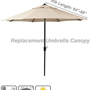 11ft Patio Umbrella Replacement Canopy Market Umbrella Top Outdoor Umbrella Canopy with 8 Ribs,Faded Resistant and UPF 50+ Sun Protection Sunbrella Fabric (Beige)