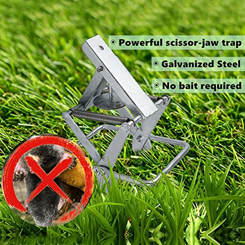 FPS (2 Pack Easy Set Mole Traps Easy One-Step, Out-of-Sight, Galvanized Steel Sold ONLY by Fox Peak Supply