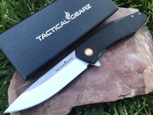 tactical gearz g10 pocket knife! tg zera, g10 handle! razor sharp d2 steel blade! includes sheath!