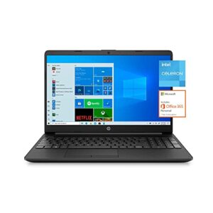 hp 15.6in fhd, celeron n4020, 4gb ram, 128gb ssd, windows 10 home in s mode, free one year microsoft office, eroseflamingo accessories, 15-dw1001wm