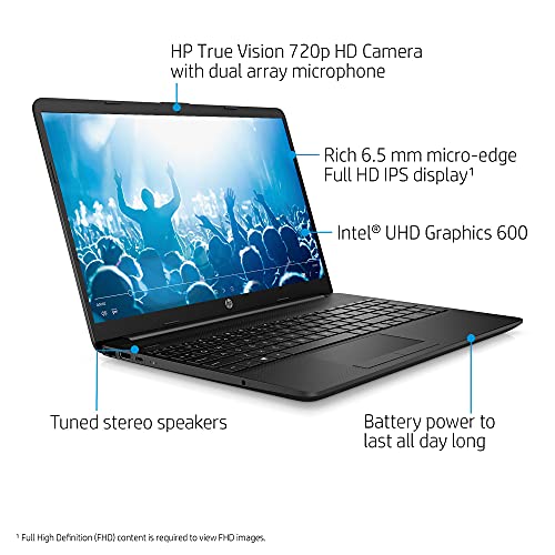 HP 15.6in FHD, Celeron N4020, 4GB RAM, 128GB SSD, Windows 10 Home in S Mode, Free one Year Microsoft Office, EROSEFLAMINGO Accessories, 15-dw1001wm