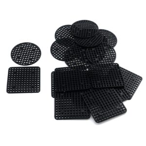 risbay flower pot hole mesh pad,40pcs 2.17" black plastic square/round flower pot hole mesh mat plant drainage screens gasket