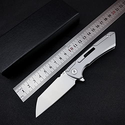 HUAAO 6.3’’ Tanto Folding Knife, D2 Steel Pocket Knife with Tanto Blade, Pocket Clip, Liner Lock, Flipper Knife for EDC Outdoor Camping Hiking