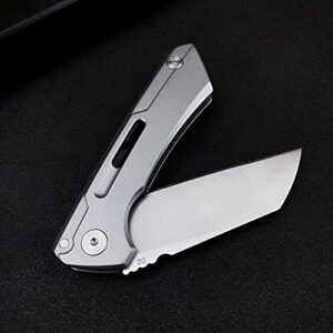 HUAAO 6.3’’ Tanto Folding Knife, D2 Steel Pocket Knife with Tanto Blade, Pocket Clip, Liner Lock, Flipper Knife for EDC Outdoor Camping Hiking