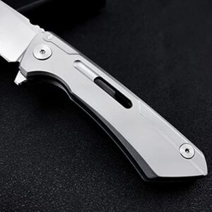 HUAAO 6.3’’ Tanto Folding Knife, D2 Steel Pocket Knife with Tanto Blade, Pocket Clip, Liner Lock, Flipper Knife for EDC Outdoor Camping Hiking