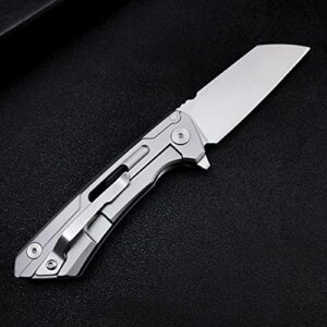 HUAAO 6.3’’ Tanto Folding Knife, D2 Steel Pocket Knife with Tanto Blade, Pocket Clip, Liner Lock, Flipper Knife for EDC Outdoor Camping Hiking