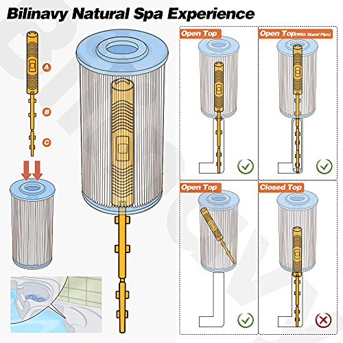 Bilinavy Spa in-Filter Mineral Sticks Parts for Hot Tub Filter Cartridge, Last for 4 Months, Yellow, 4PCS