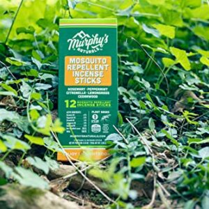 Murphy’s Naturals Mosquito Repellent Incense Sticks | DEET Free with Plant Based Essential Oils | Reduced Footprint Packaging | 2.5 Hour Protection | 12 Sticks per Carton | 3 Pack