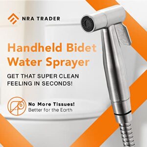 NRA Trader - Handheld Bidet Sprayer Kit, Stainless Steel Bidet Attachment for Toilet and Wall Mounting Options, Multifunctional Handheld Bidet for Personal Washing, Cleaning Things, Pets and More