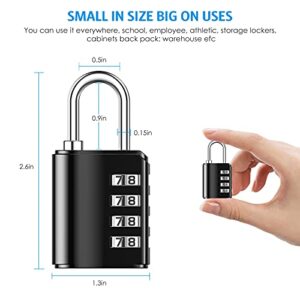 AMIR 2-Pack Combination Lock, 4-Digit Security Padlock with Key, Door Lock for School, Gym or Sports Lockers, Fences, Toolboxes, Boxes, Hitches, Storage